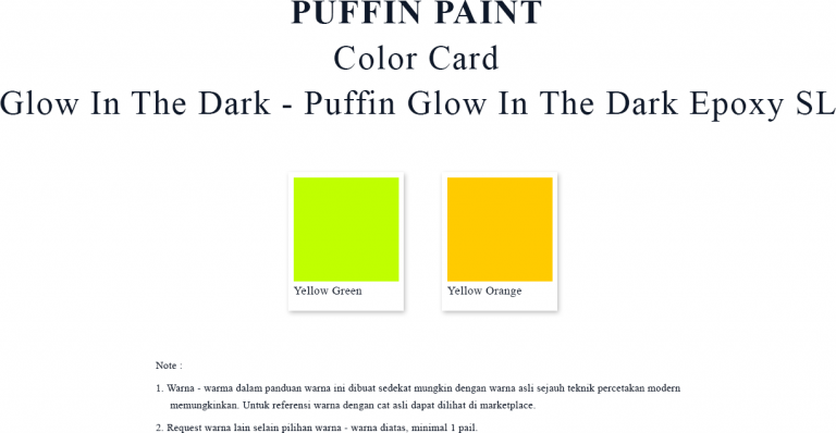 Puffin Glow In The Dark Epoxy SL | Puffin Paint